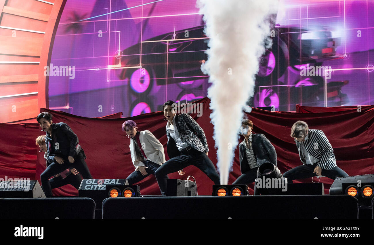 K-Pop band NCT 127 performs on stage during 2019 Global Citizen ...