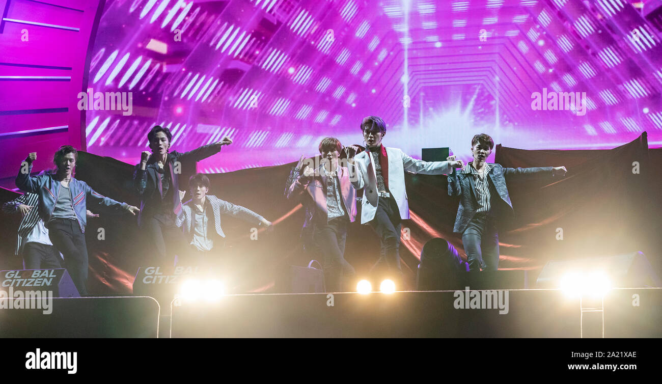 K-Pop band NCT 127 performs on stage during 2019 Global Citizen ...