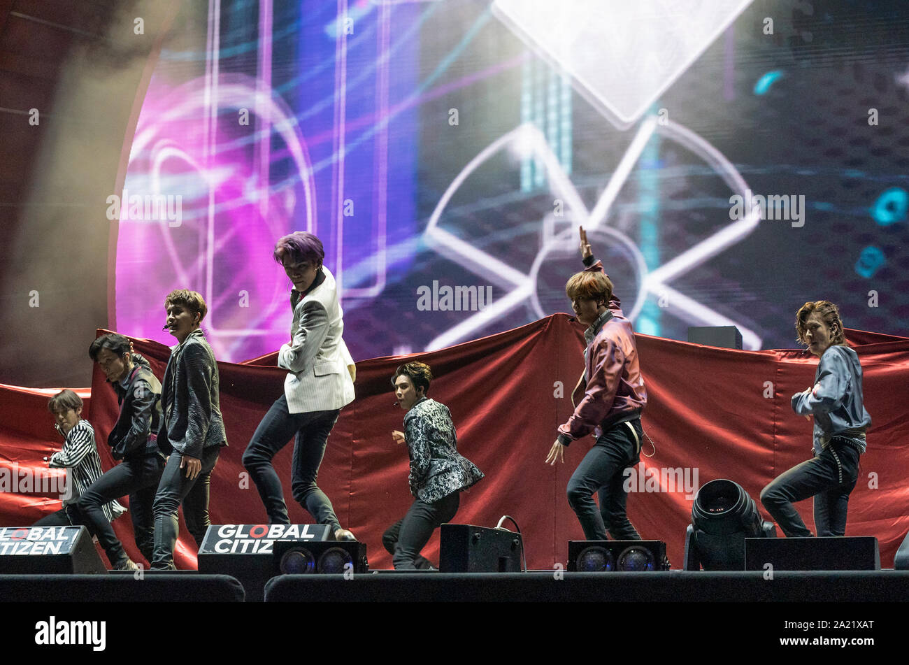 K-Pop band NCT 127 performs on stage during 2019 Global Citizen ...