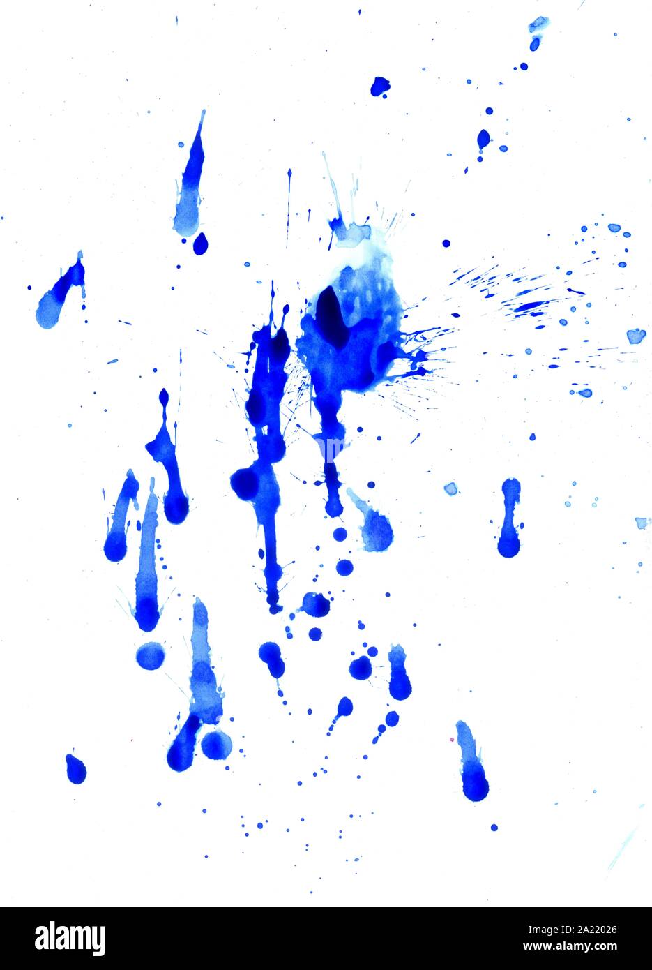 Abstract watercolor art painted blots of blue color Stock Photo - Alamy