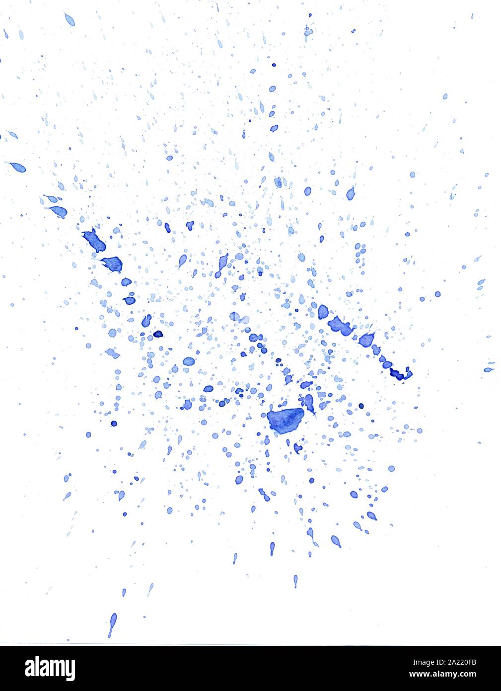 Bright blue watercolor splatters as abstract background Stock Photo - Alamy