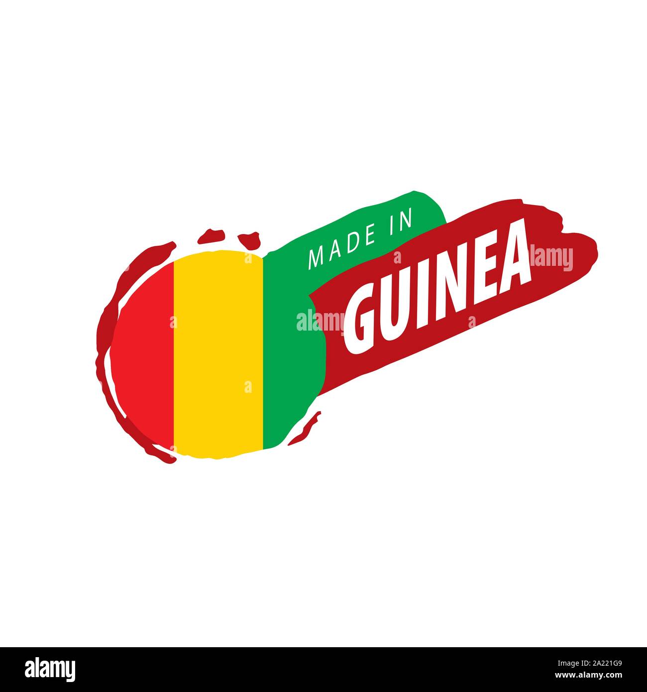 guinea flag, vector illustration on a white background Stock Vector ...