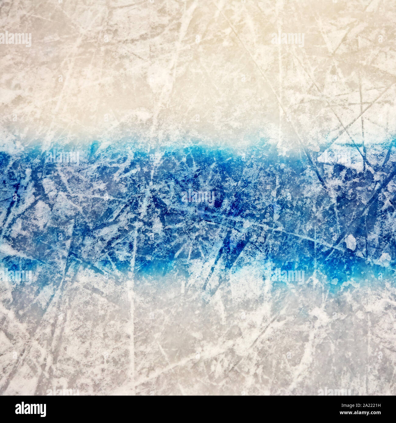 Hockey blue line on ice skating rink. winter sport background Stock ...