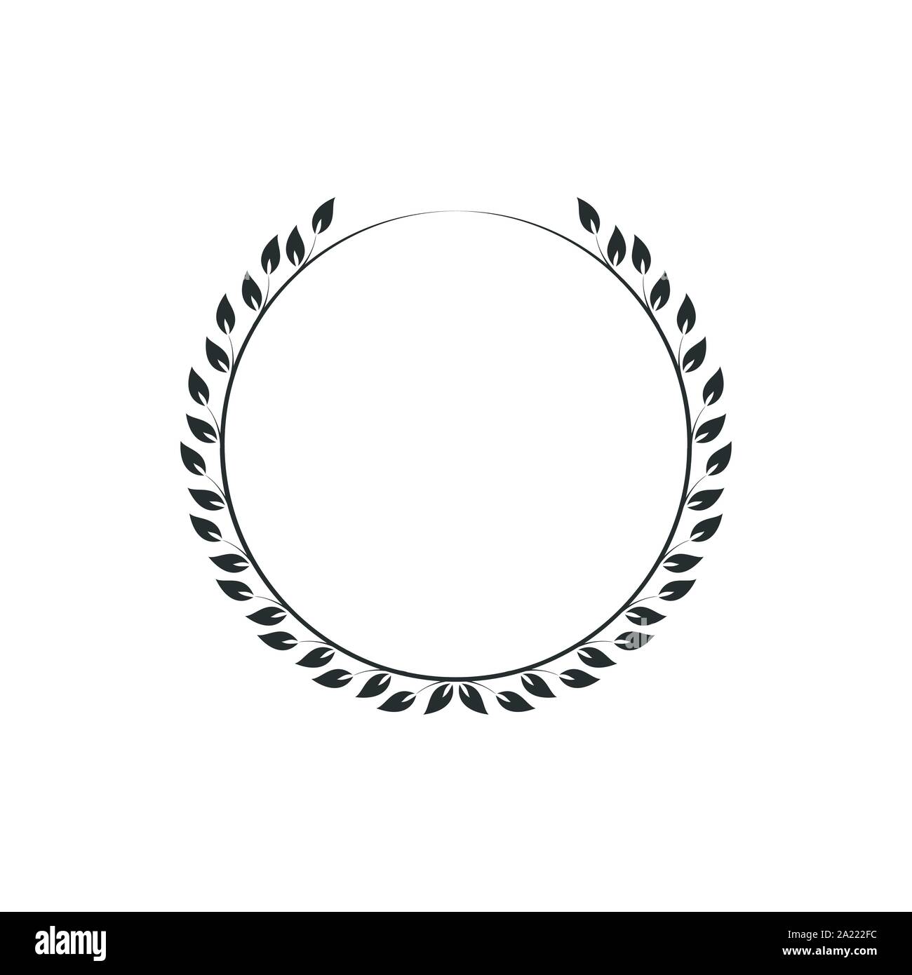 Vintage floral round frames. Black decorative circular ivy wreath ...