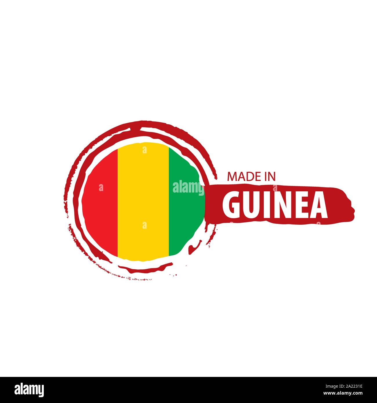 guinea flag, vector illustration on a white background Stock Vector ...