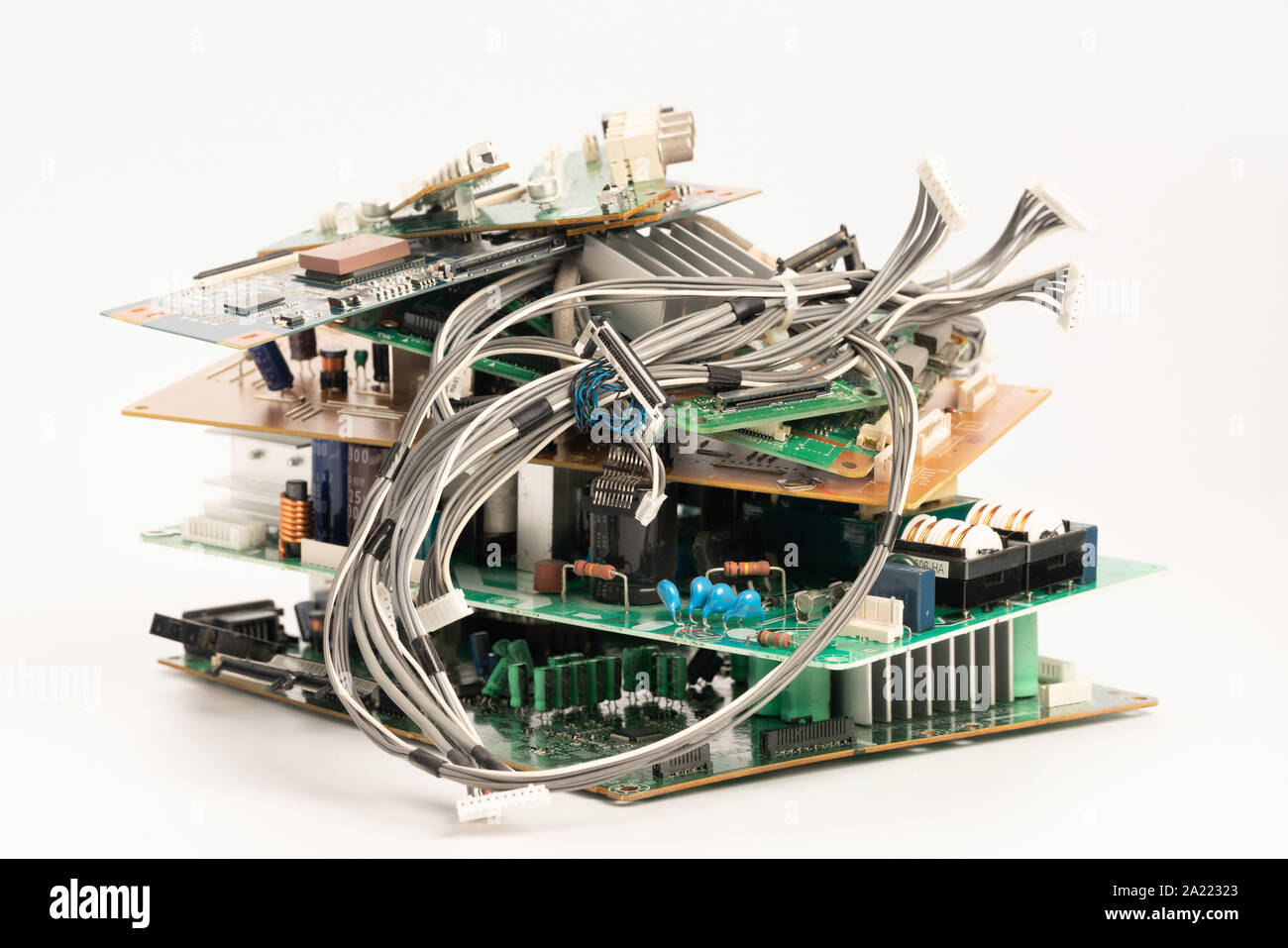 electronic PCB garbage as background from recycle industry and old ...