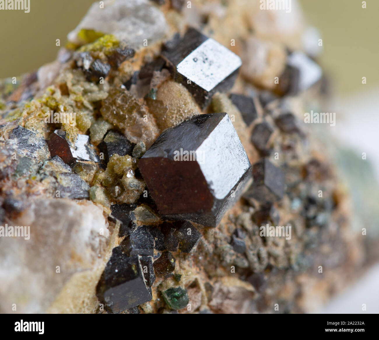 Garnet Stone. natural mineral specimens Stock Photo - Alamy