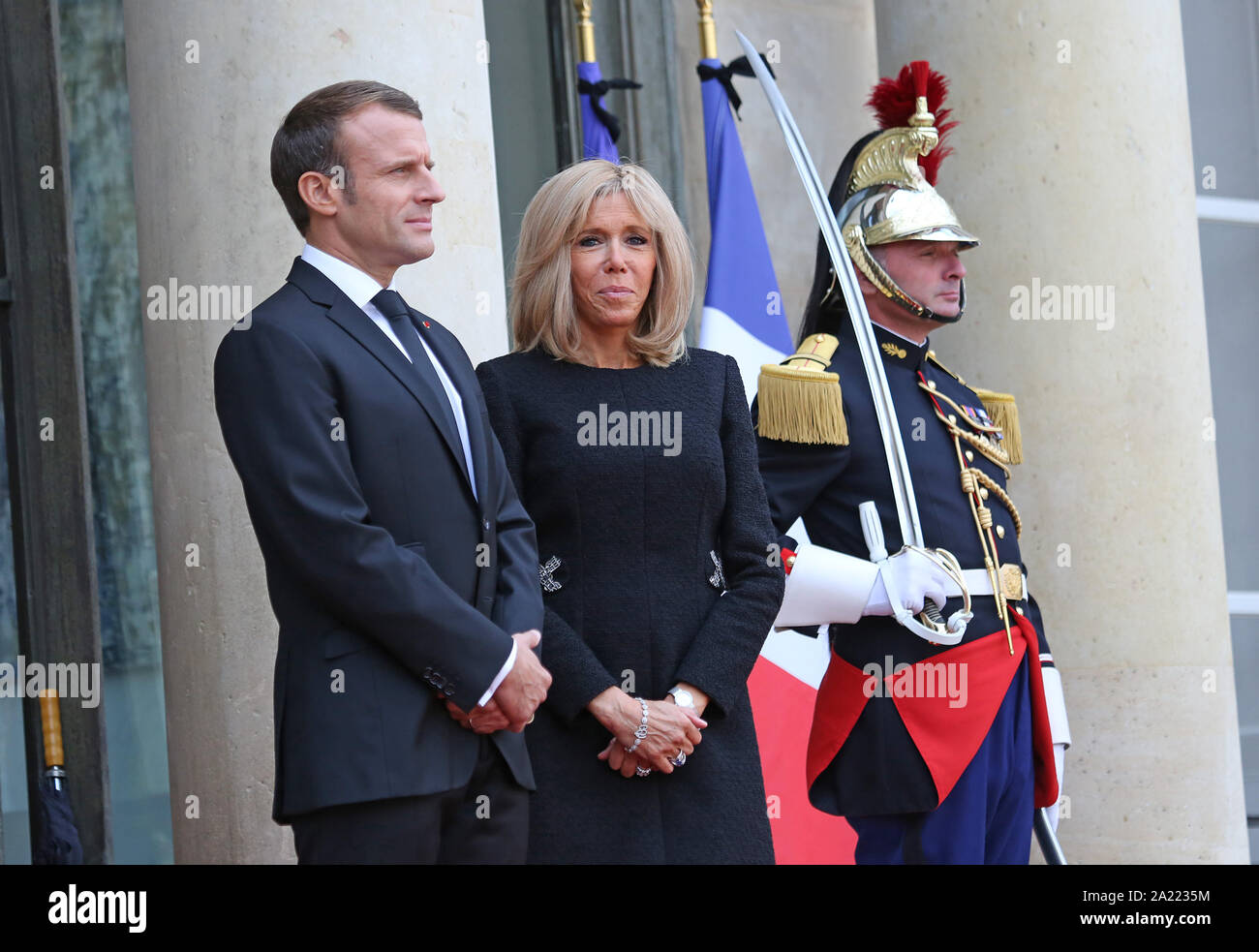 Paris, France. 30th Sep, 2019. French President Emmanuel Macron and his ...