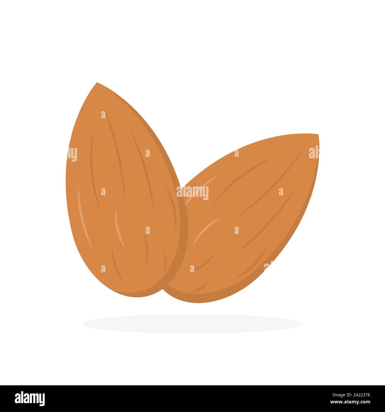 Almonds icon with shadow flat style. Vector Stock Vector Image & Art ...