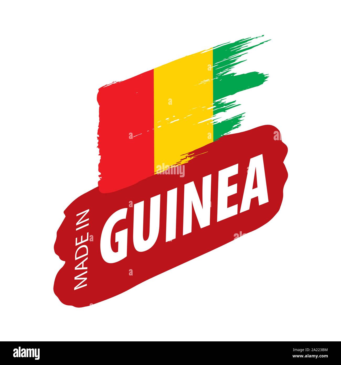 guinea flag, vector illustration on a white background Stock Vector ...