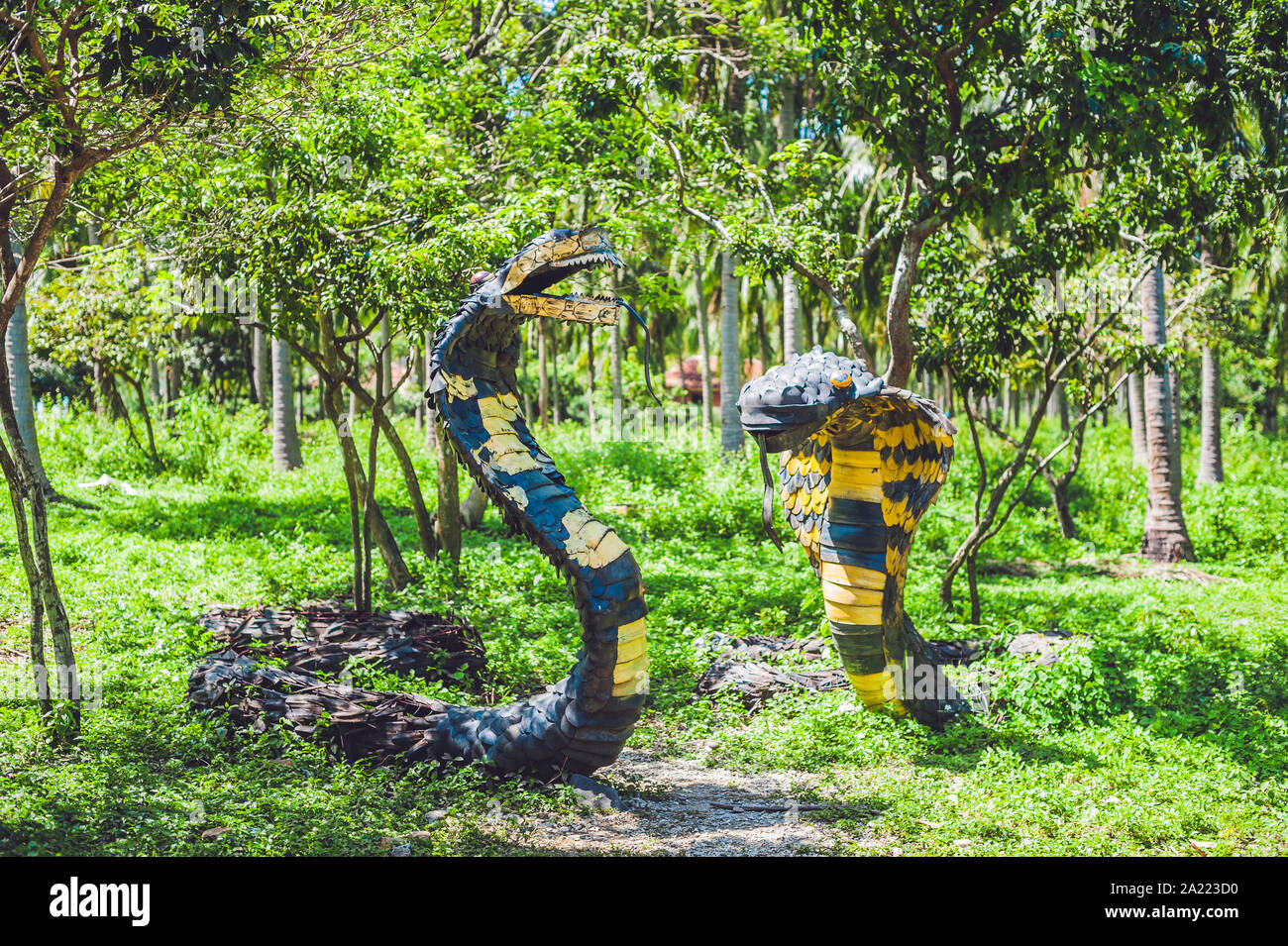statues of snakes made from recycled scrap rubber Stock Photo - Alamy