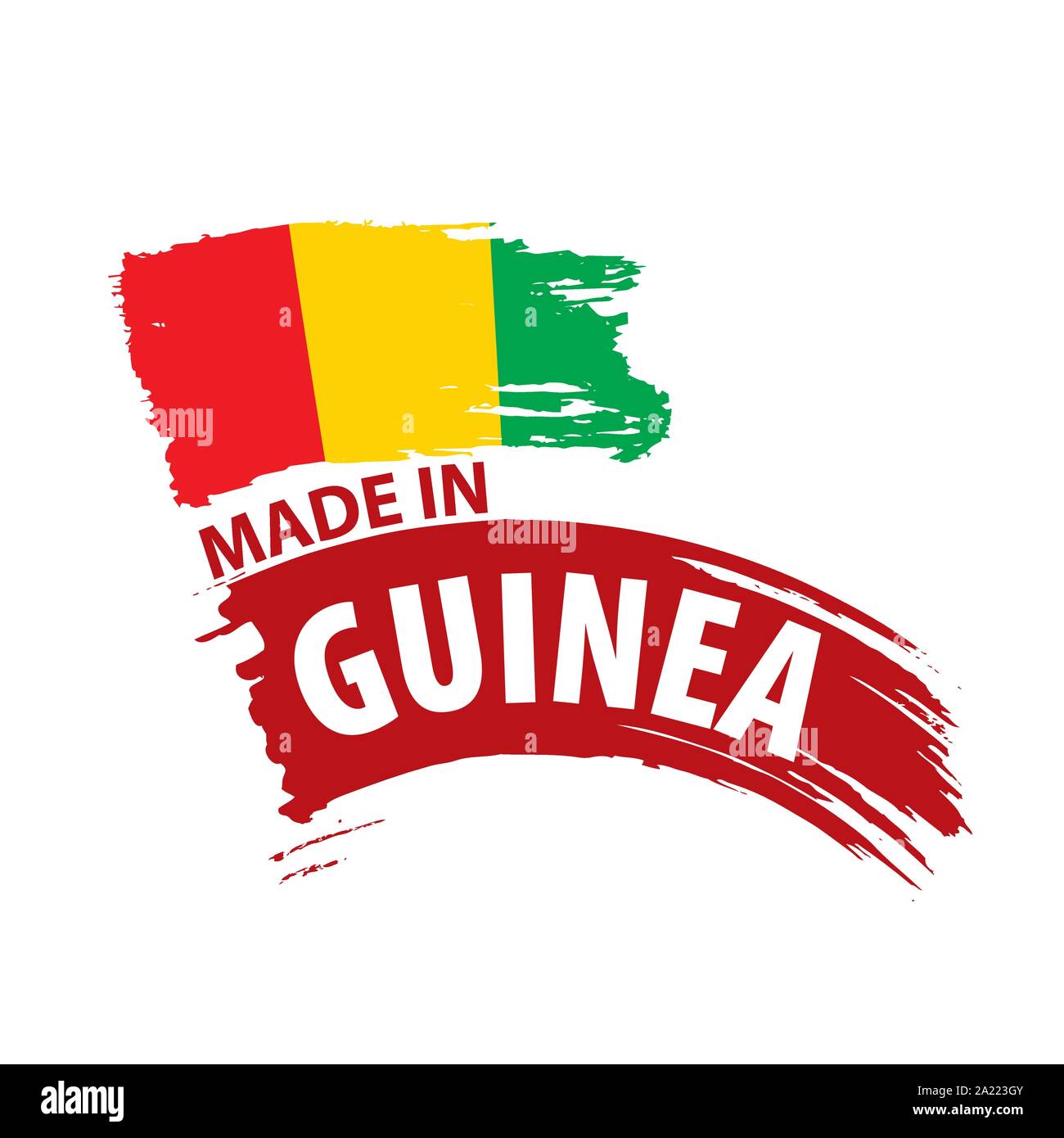 guinea flag, vector illustration on a white background Stock Vector ...