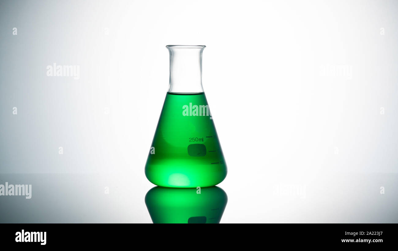 Chemical science glass on white background Stock Photo - Alamy