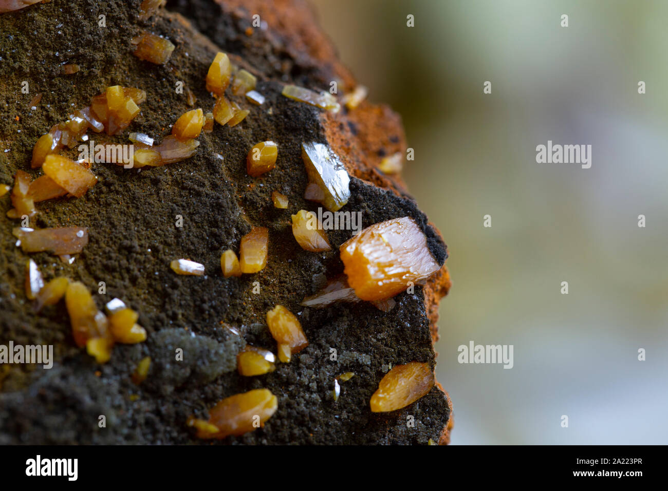 Wulfenite stone. natural mineral specimens Stock Photo - Alamy