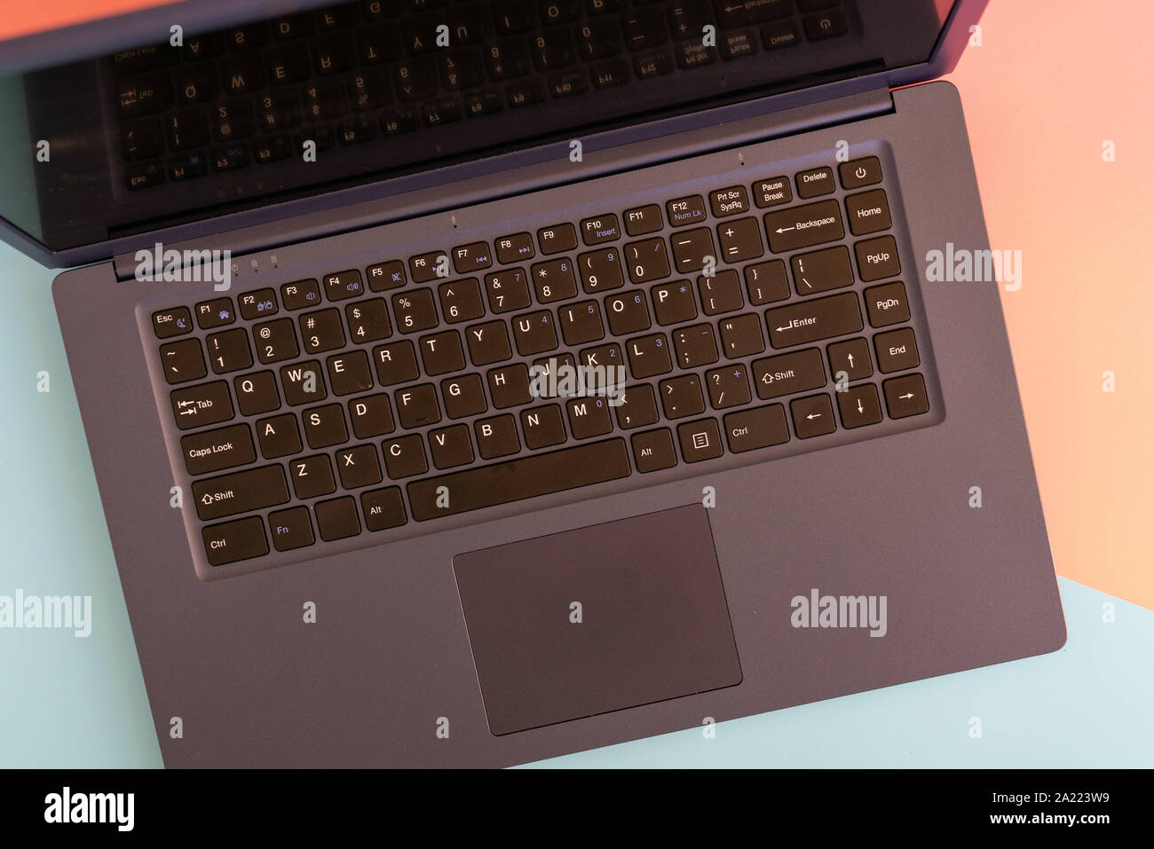 Laptop top view Stock Photo - Alamy