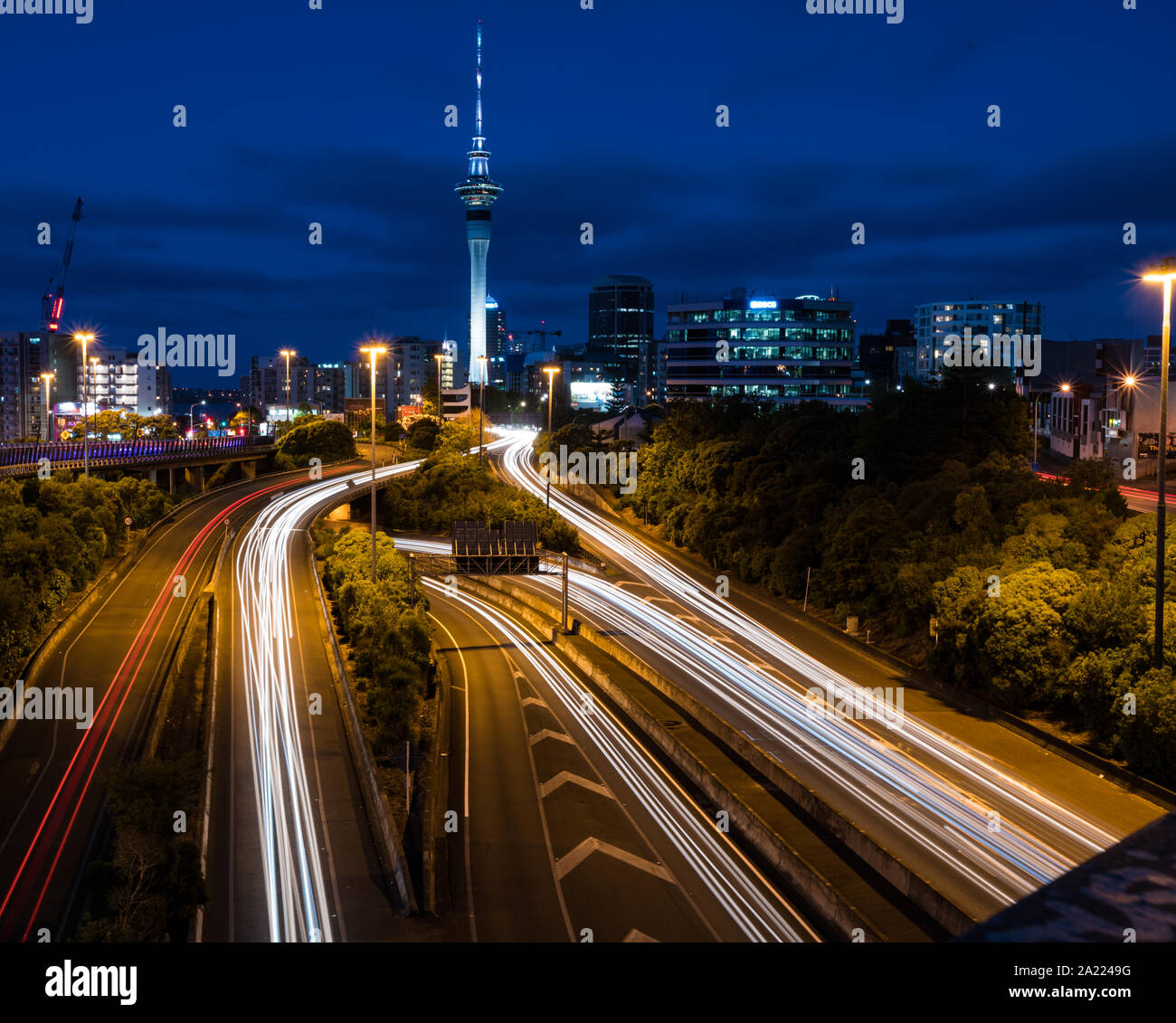 Night view of Auckland, New Zealand Stock Photo - Alamy