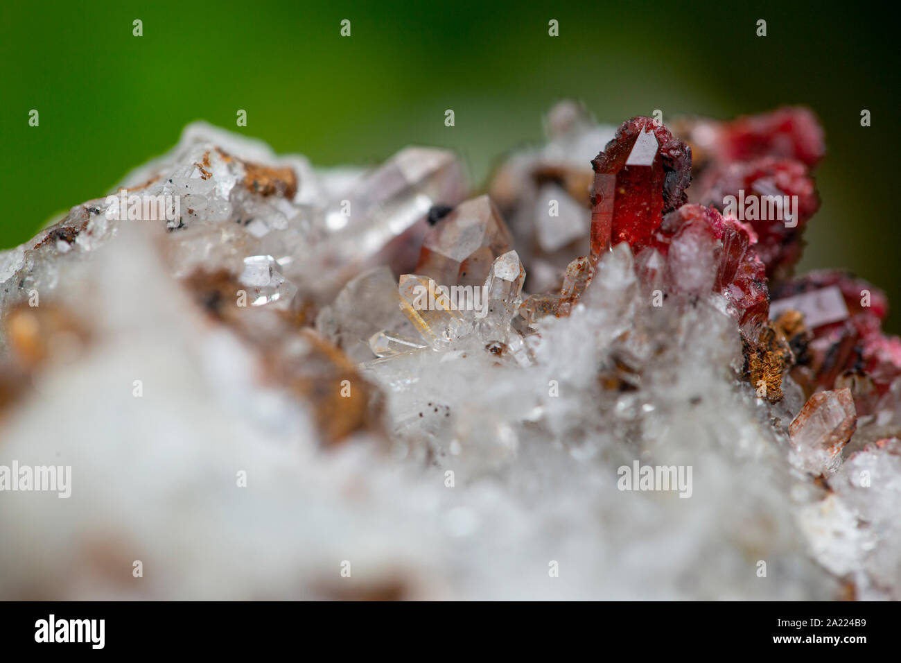 rosalite mineral specimen stone rock gem quartz crystal Stock Photo - Alamy