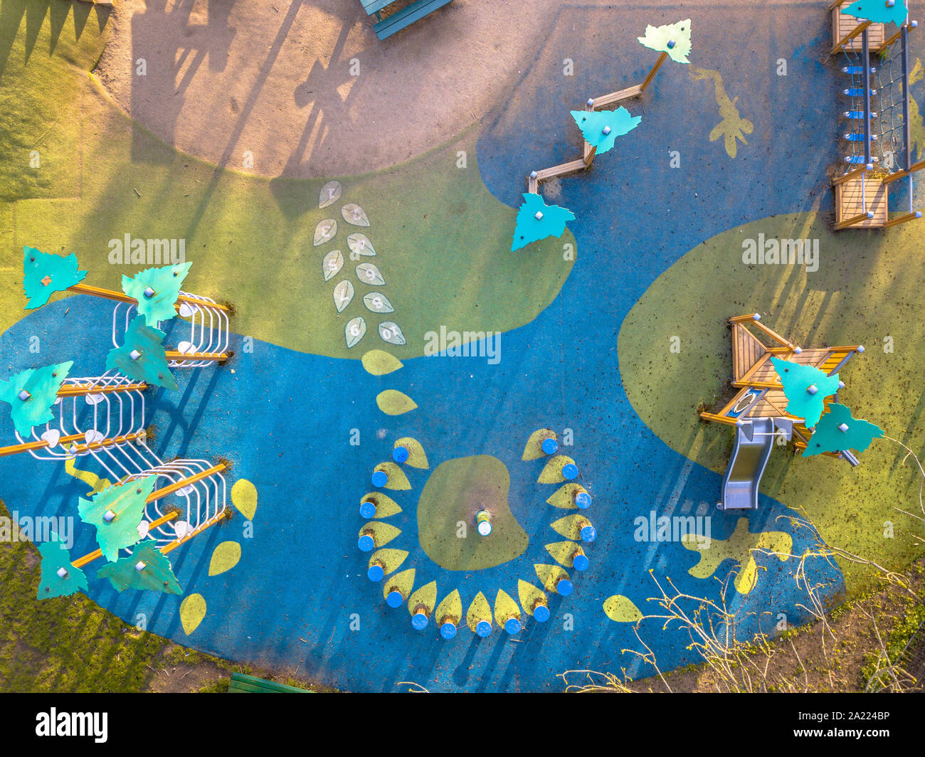 Aerial view park playground equipment hi-res stock photography and ...