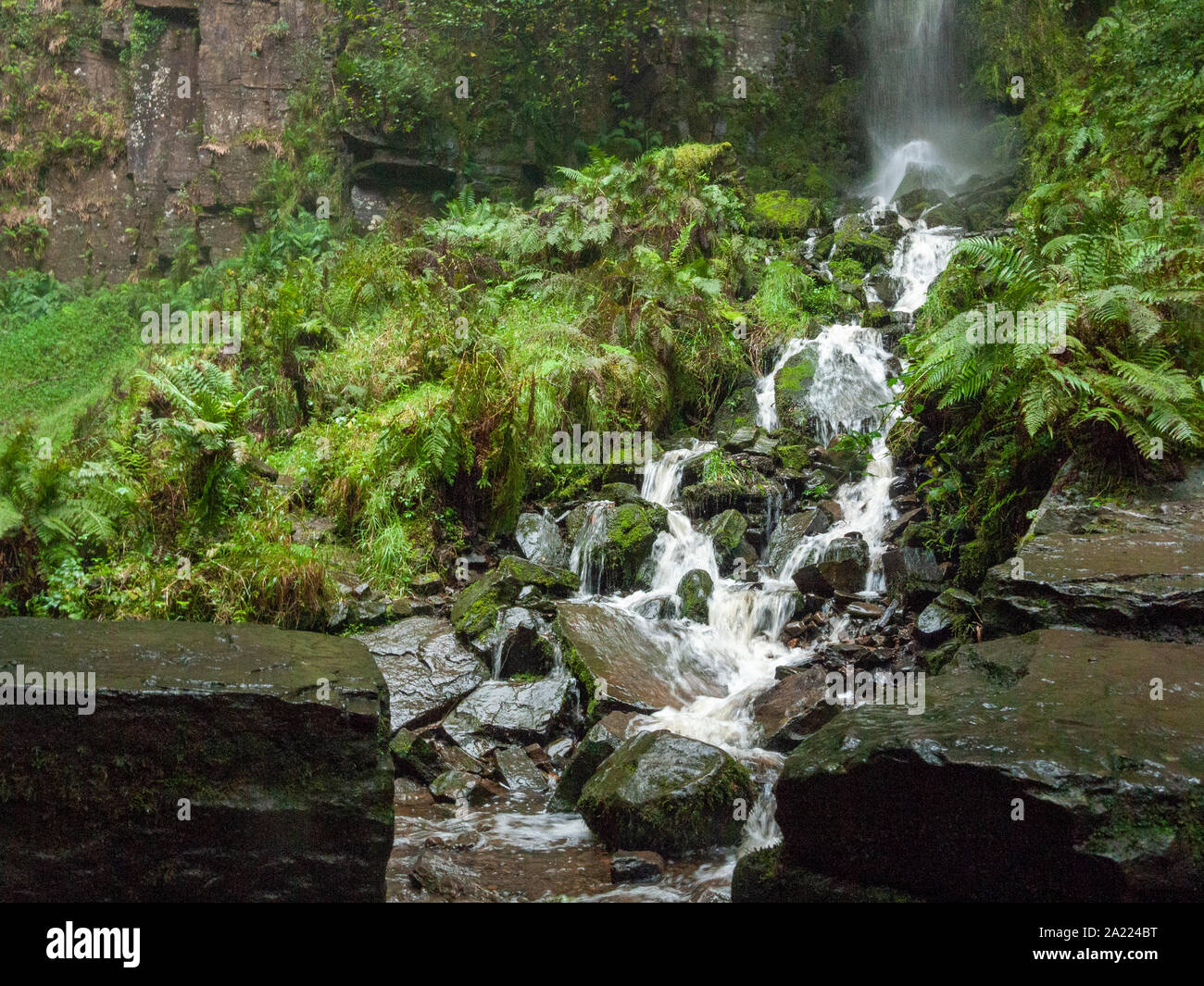 Beautiful South Wales Melincourt Falls Waterfall Rocks Wet - River ...