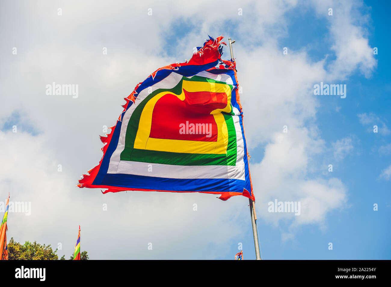 Traditional Festival flags of Vietnam Five Elements Flag Stock Photo ...