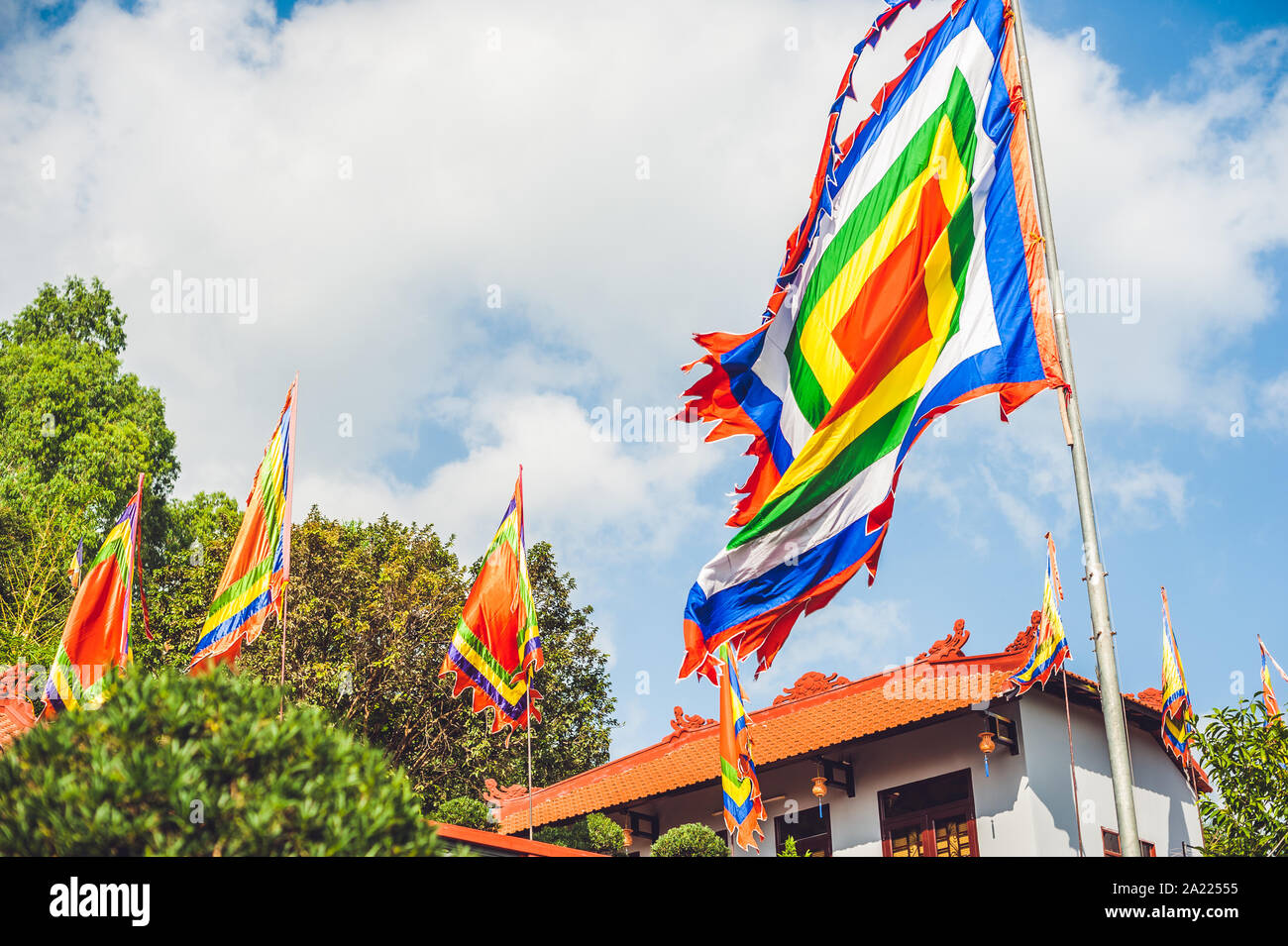 Traditional Festival flags of Vietnam Five Elements Flag Stock Photo ...