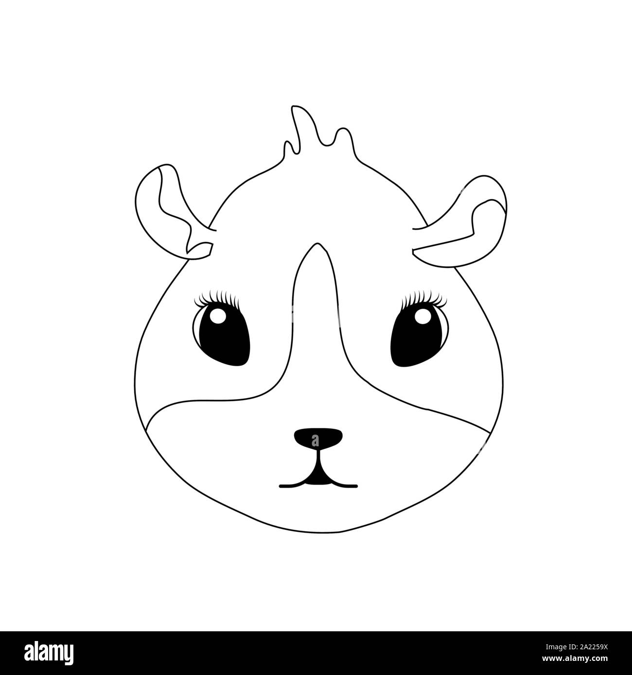 silhouette of head of cute hamster with white background vector ...