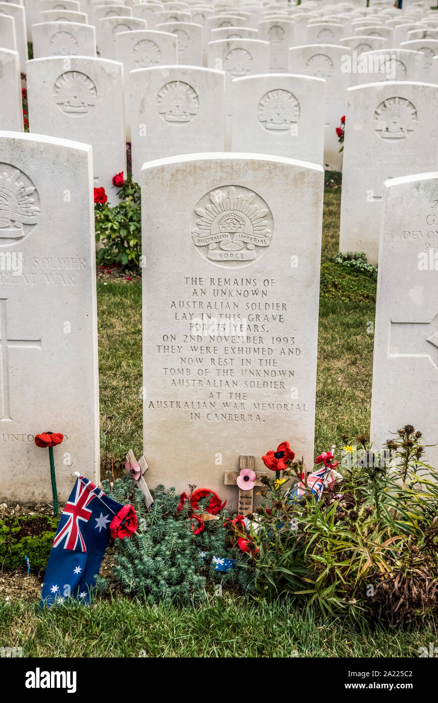 The grave of the Unknown Australian Soldier at the CWGC Adelaide ...