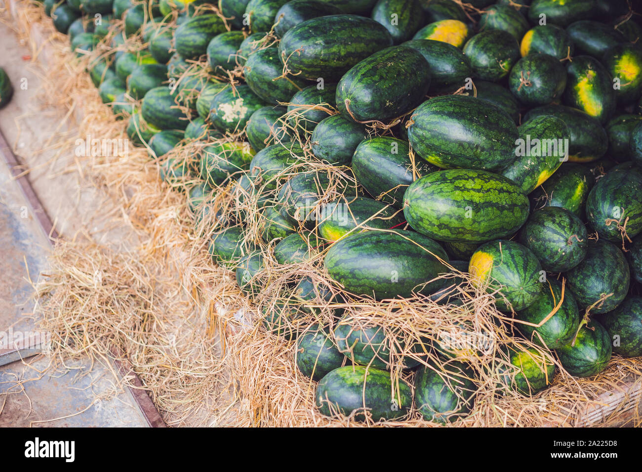 Watermelons in the Vietnamese market Stock Photo - Alamy