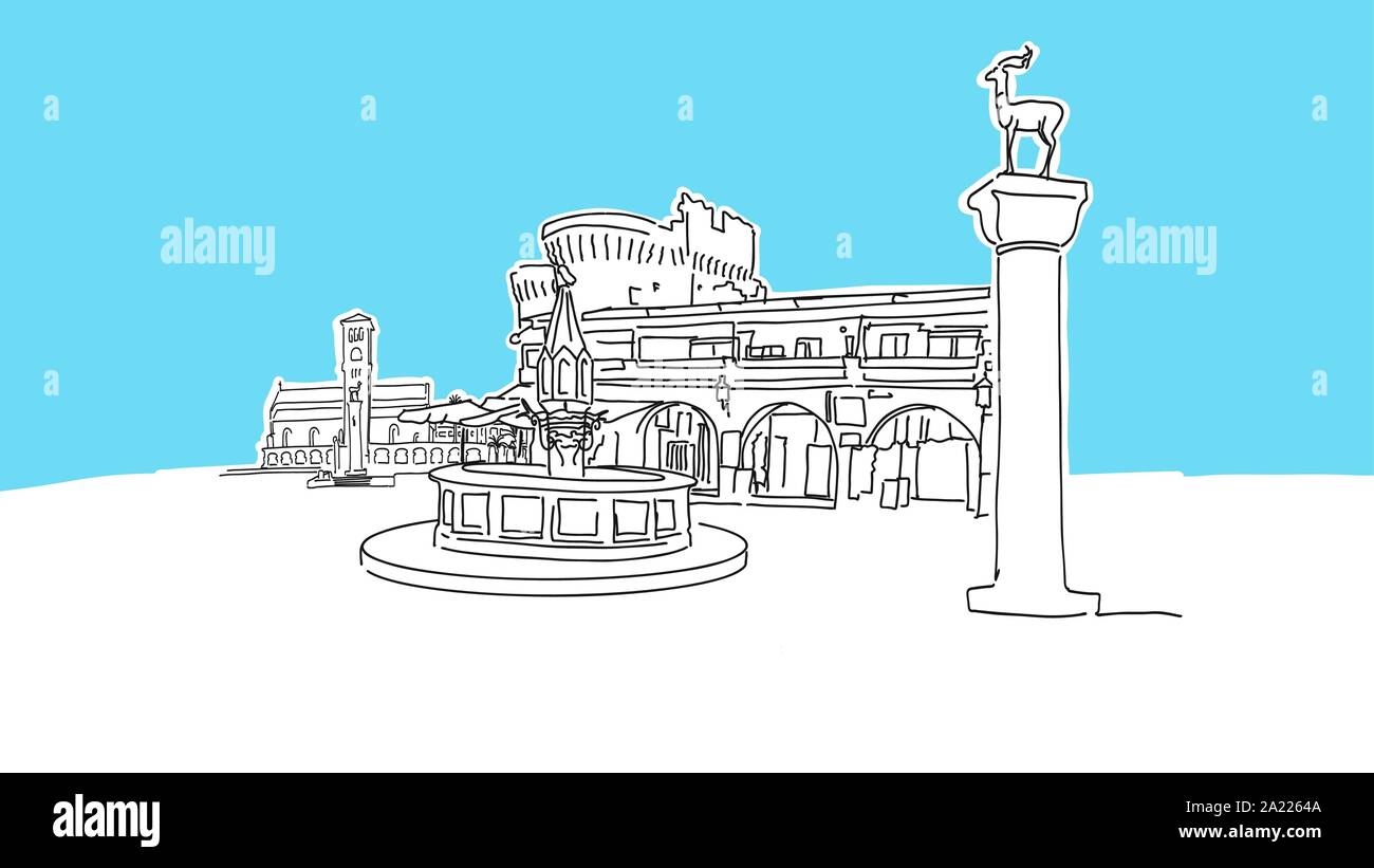 Colossus rhodes greece Stock Vector Images - Alamy