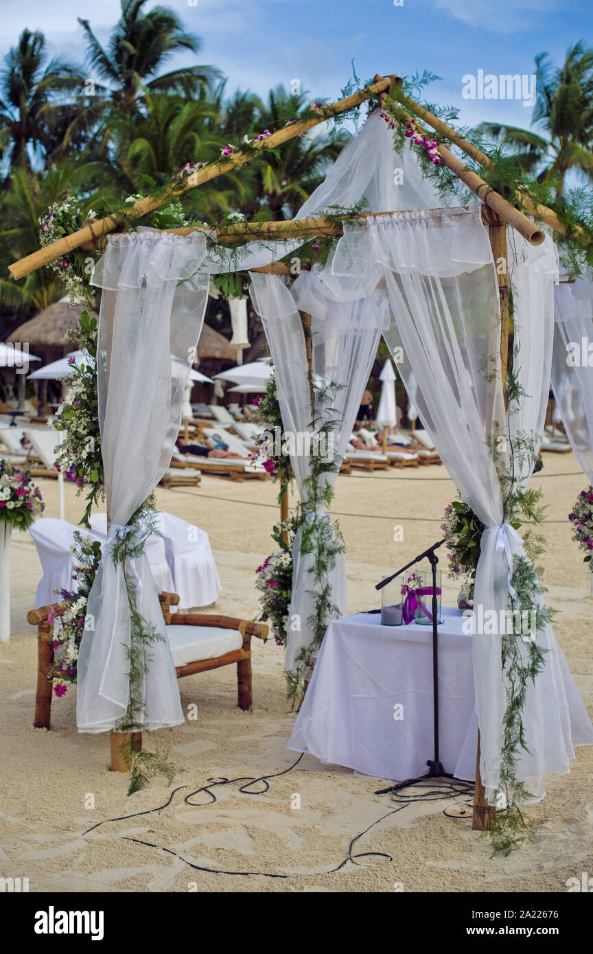 Beautiful wedding set up. The wedding ceremony in the tropics Stock ...