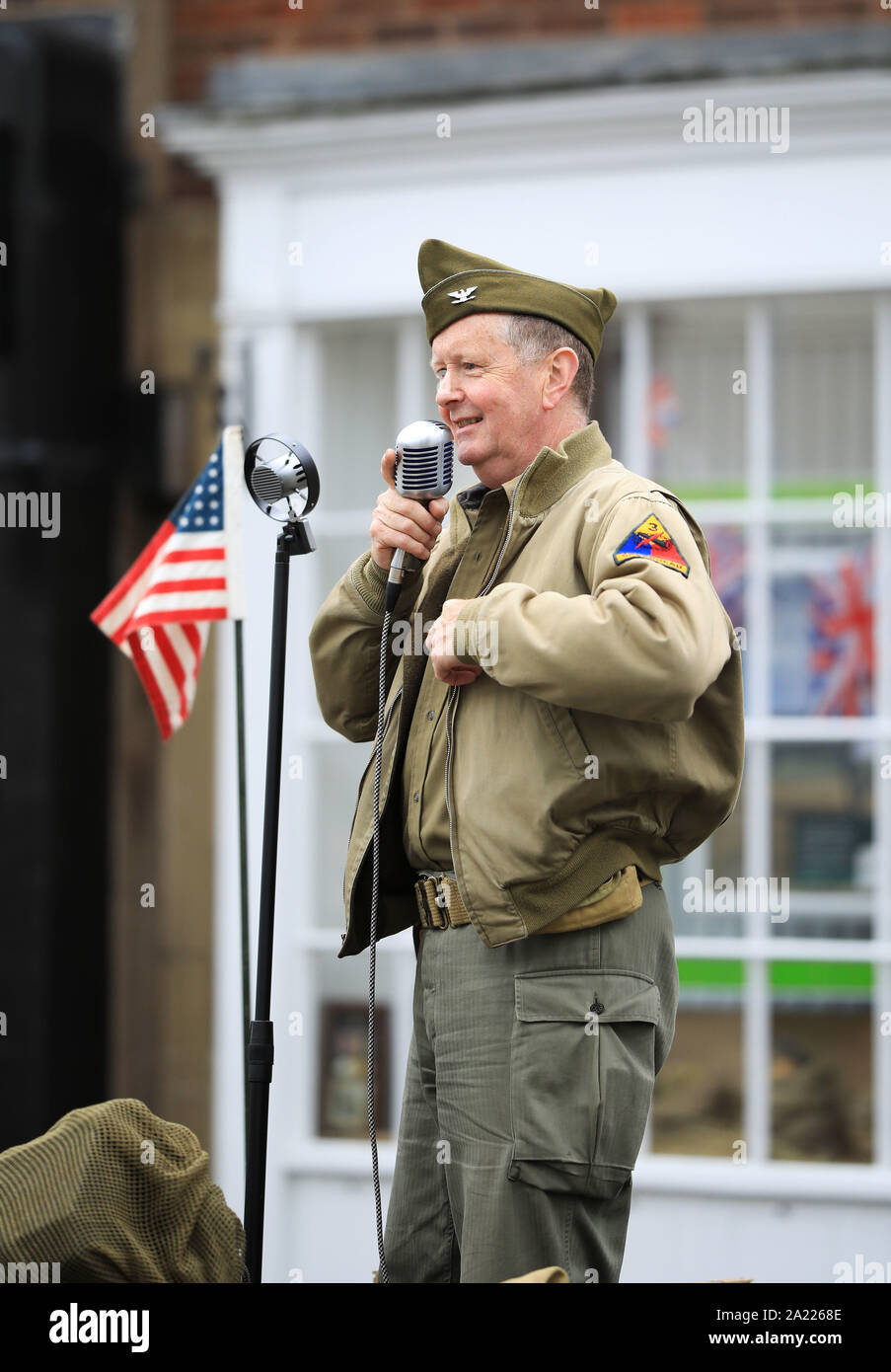 Wales, Welshpool 1940’s weekend, September 2019. Jeep Johnson singing ...