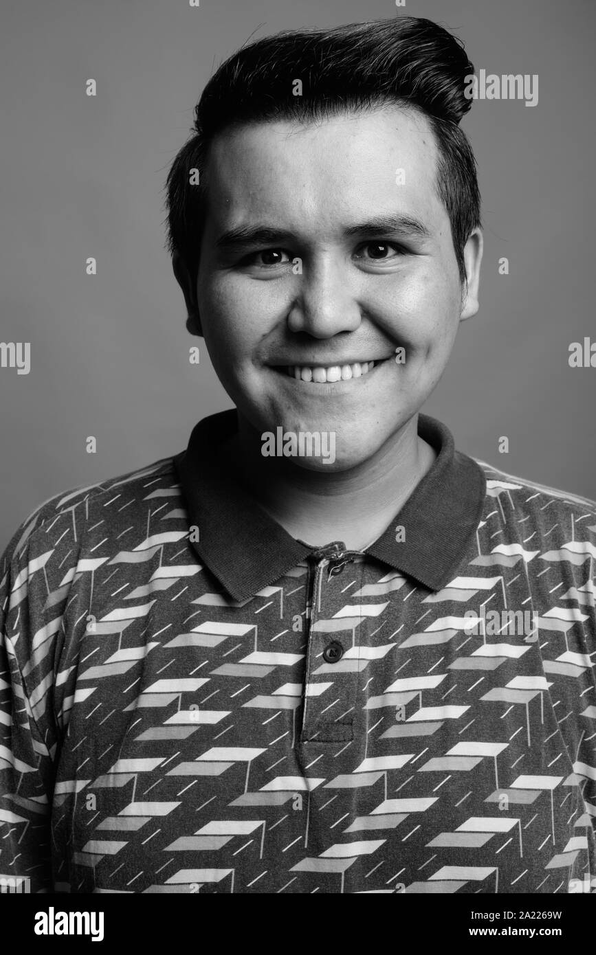 Face young happy multi ethnic Black and White Stock Photos & Images - Alamy