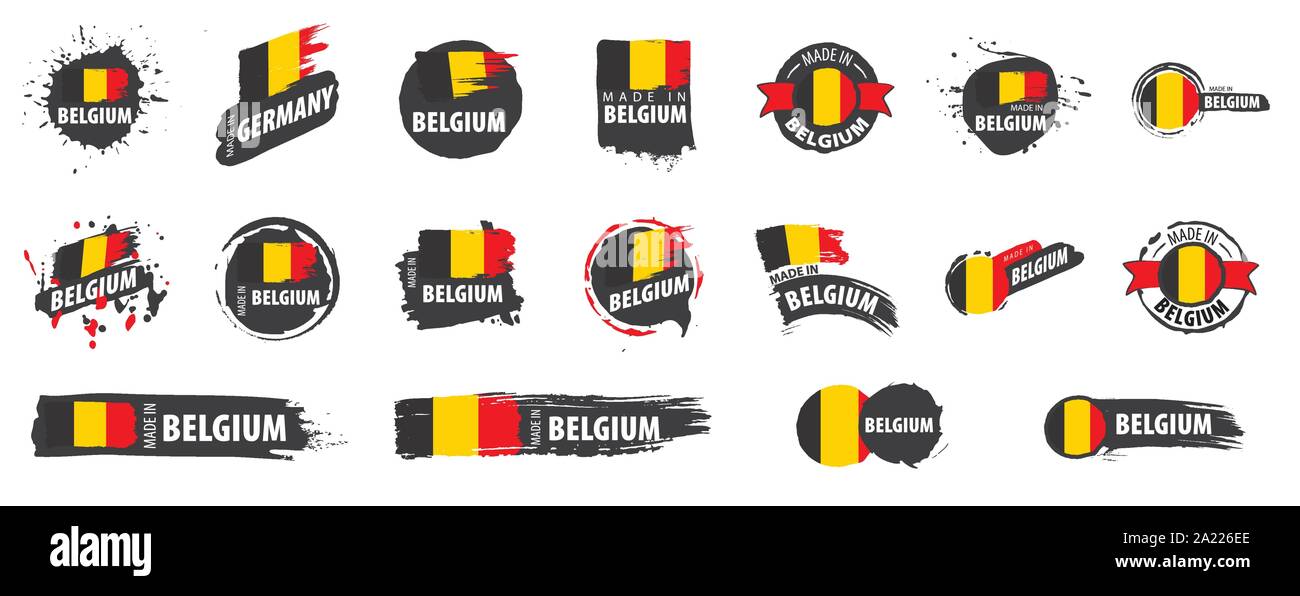 Belgium flag, vector illustration on a white background Stock Vector ...