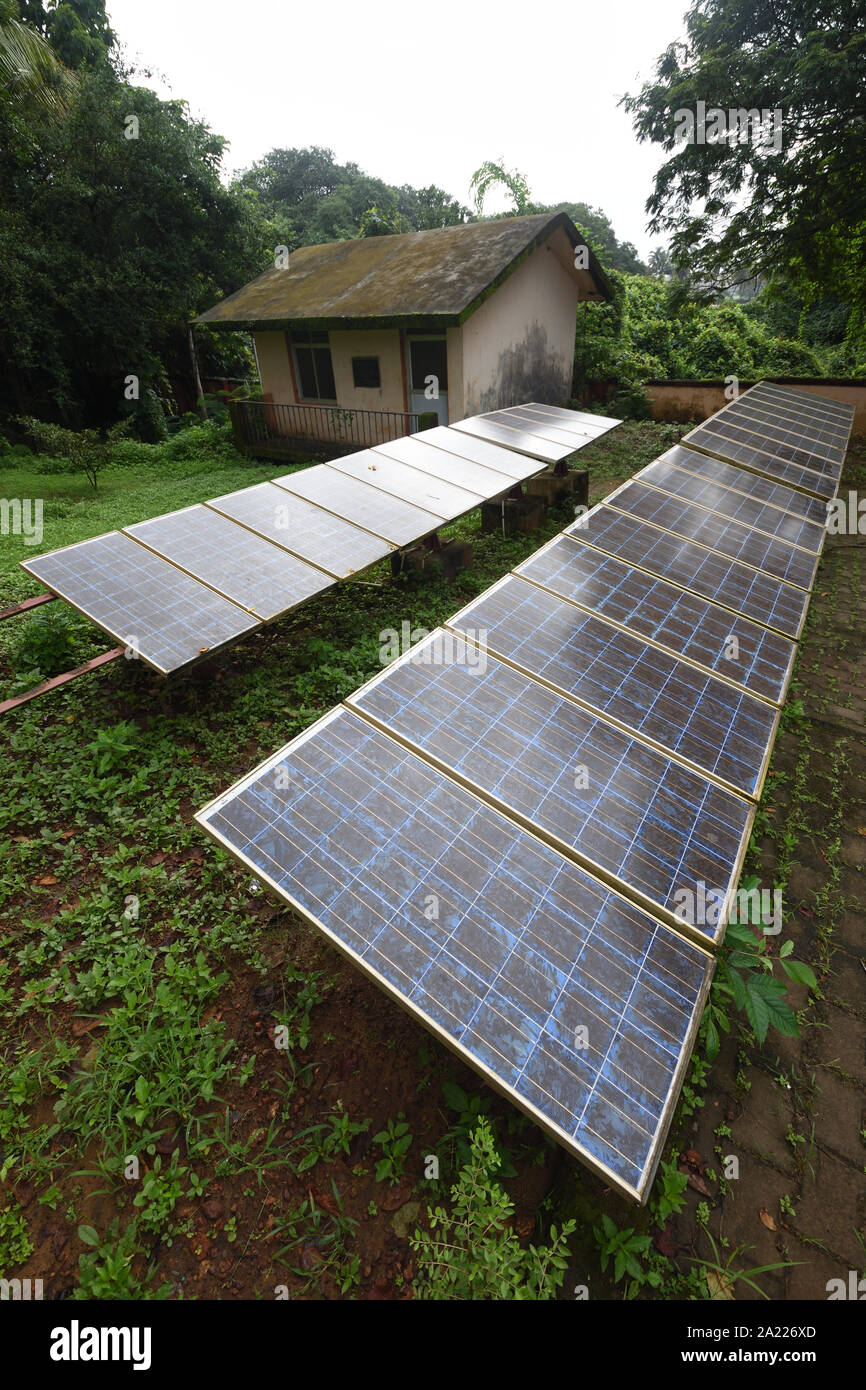 Solar panels of the Science Park. Goa Science Centre & Planetarium ...