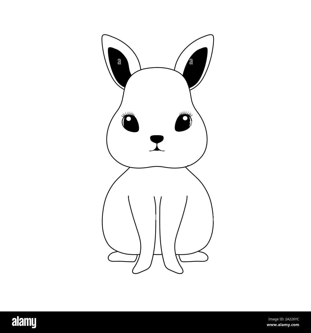 silhouette of adorable bunny with white background vector illustration ...