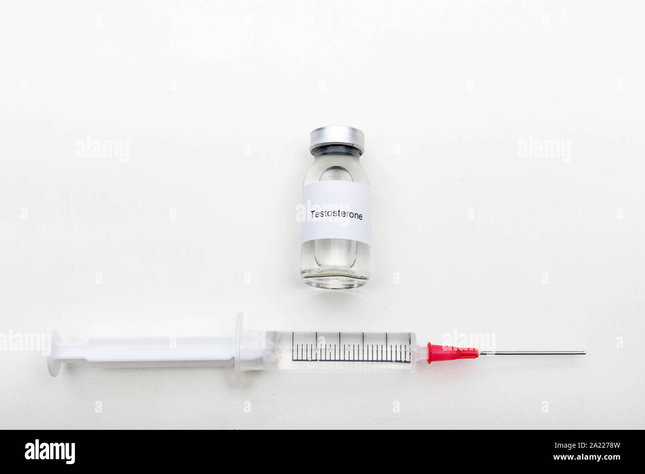 Medical concept showing medical a medical vial reading Testosterone and ...