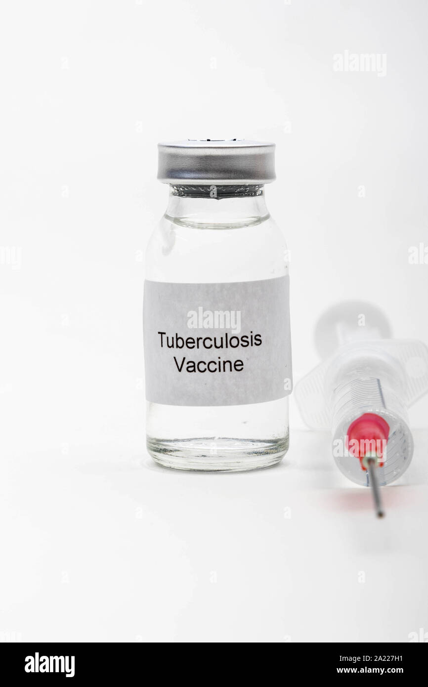 Medical concept showing medical a medical vial reading Tuberculosis ...