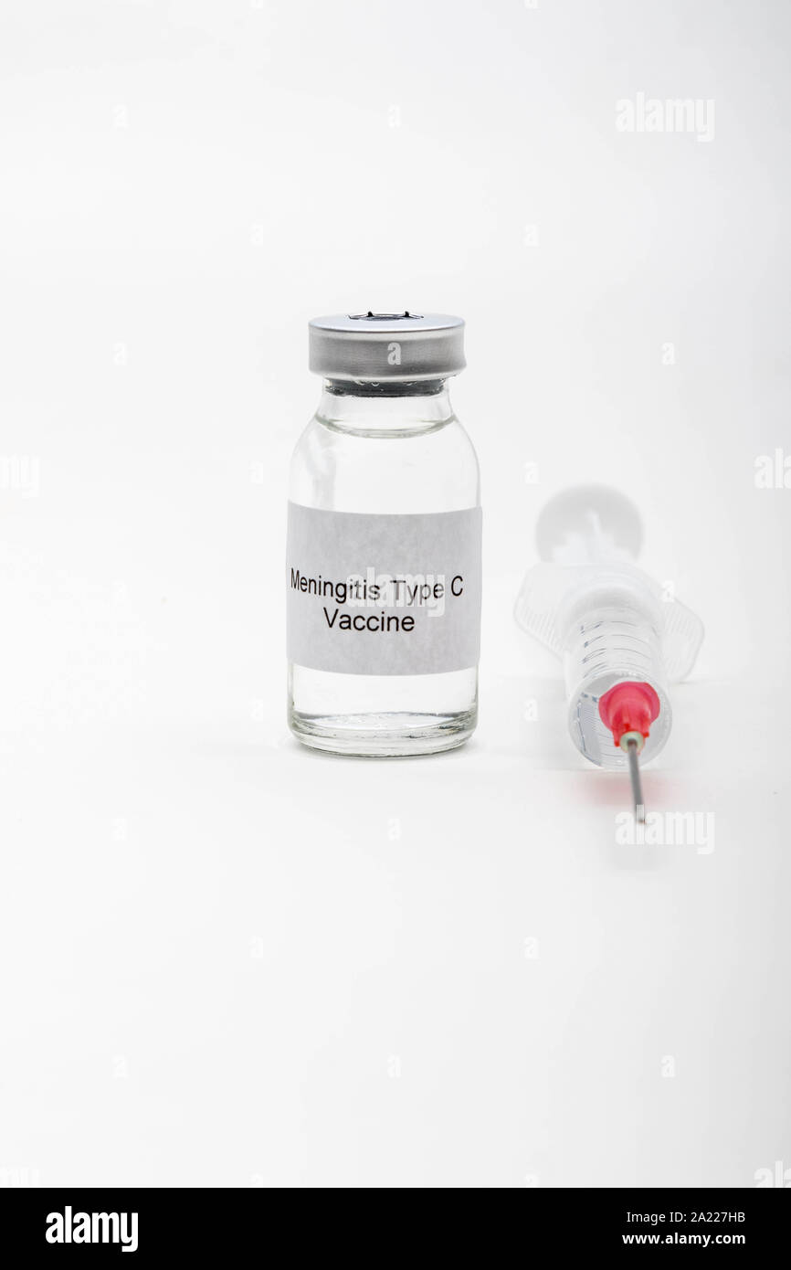 Medical concept showing medical a medical vial reading Meningitis Type ...