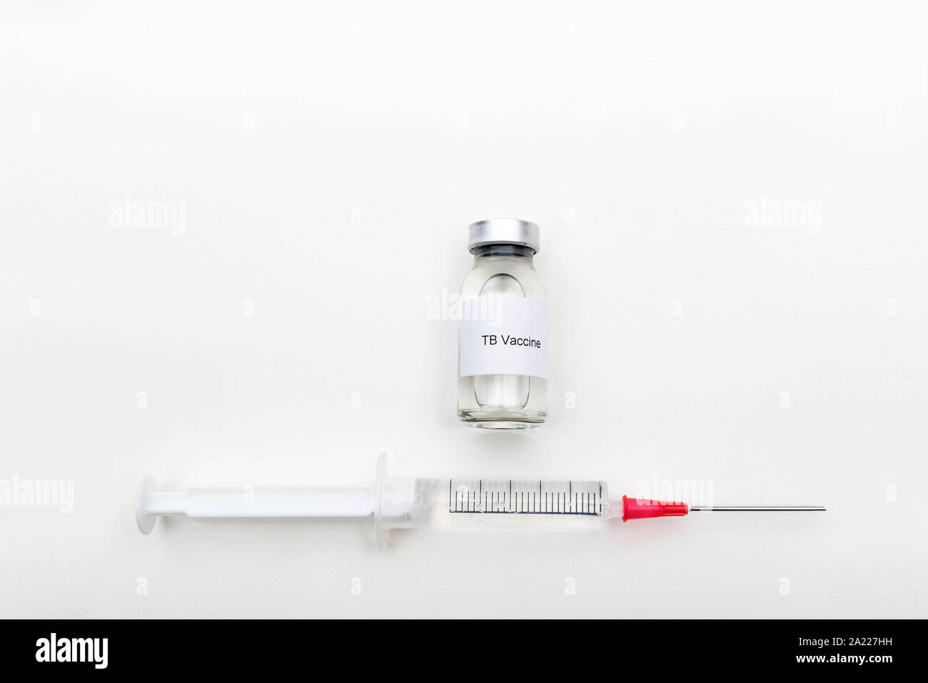 Medical concept showing medical a medical vial reading TB Vaccine with ...