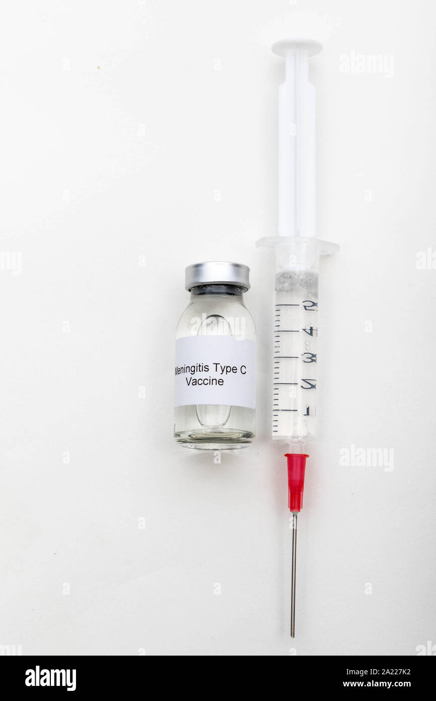 Medical concept showing medical a medical vial reading Meningitis Type ...