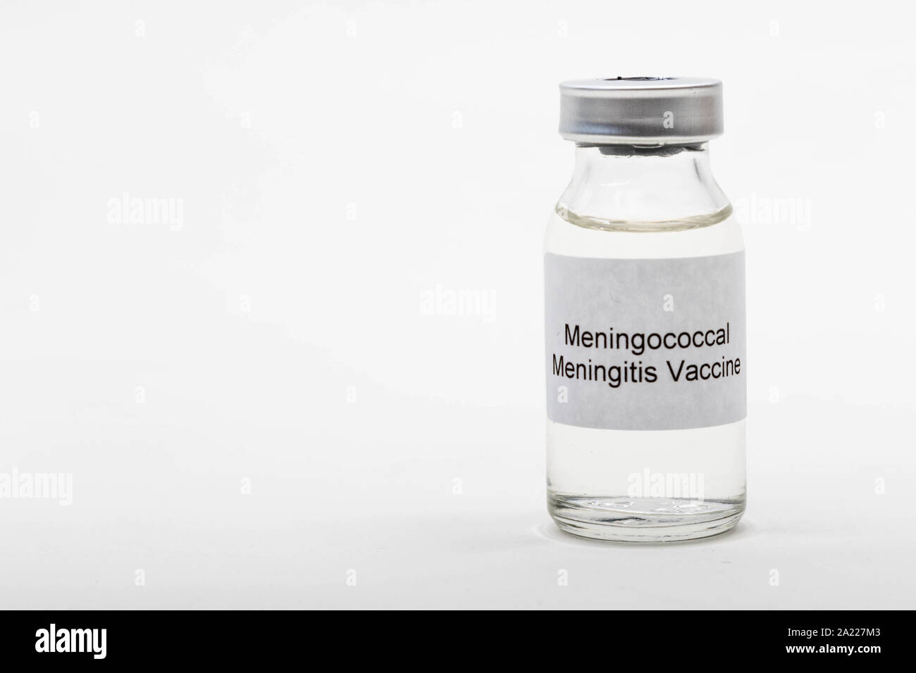 Medical concept showing medical a medical vial reading Meningococcal ...