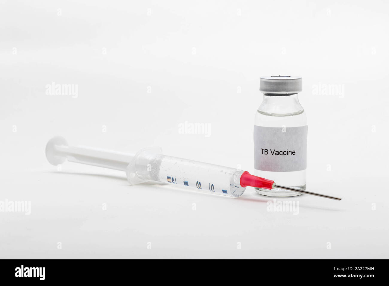 Medical concept showing medical a medical vial reading TB Vaccine with ...