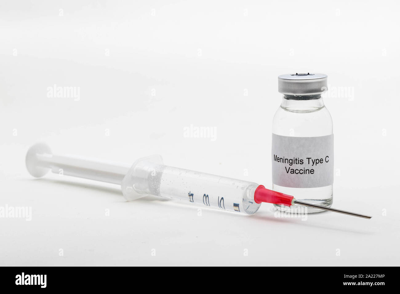 Medical concept showing medical a medical vial reading Meningitis Type ...