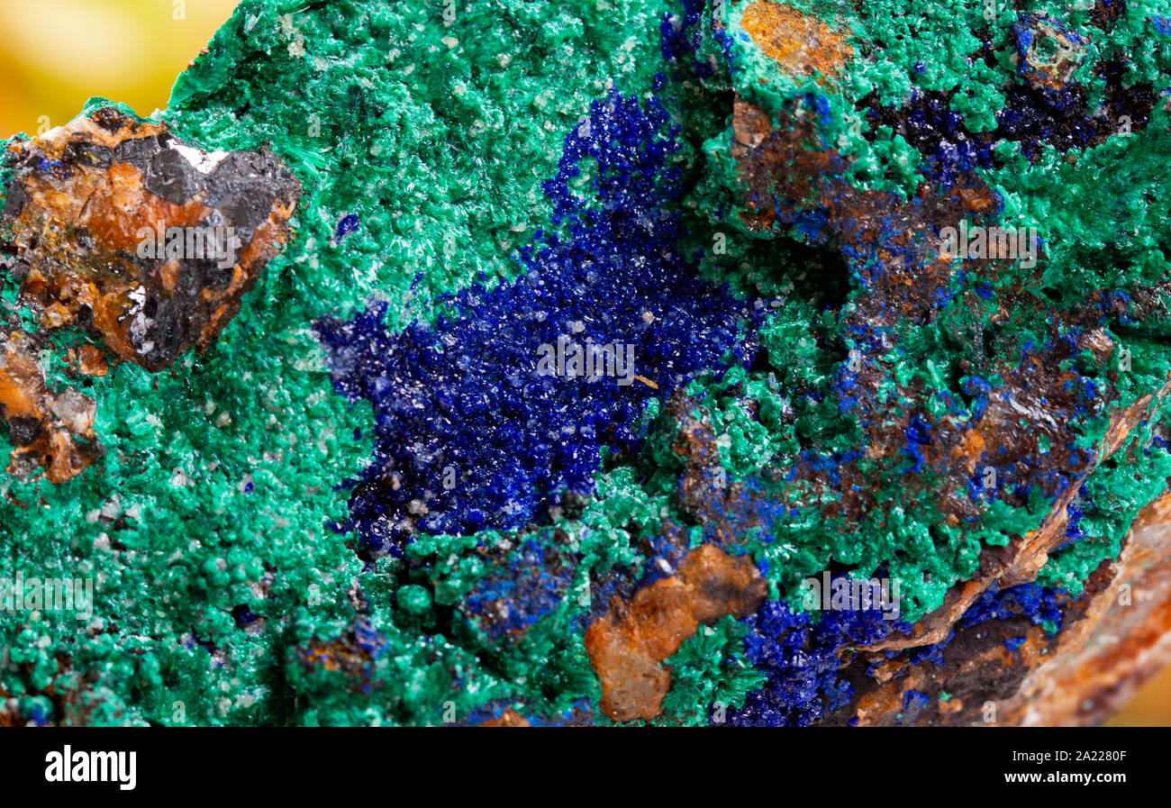 azurite malachite mineral specimen stone rock gem quartz crystal Stock ...