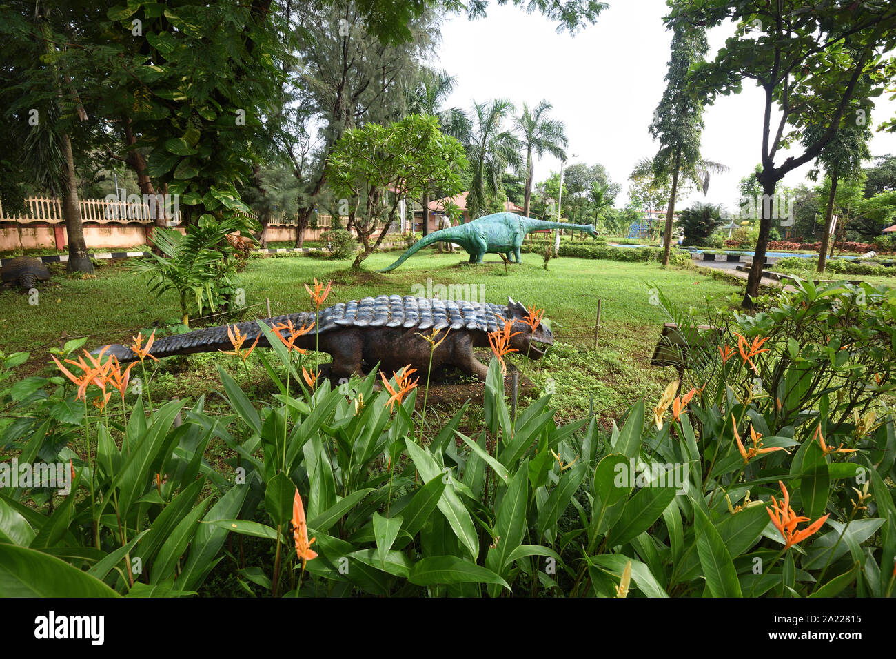 Dinosaurs - fibreglass statues at the Science Park, Goa Science Centre ...