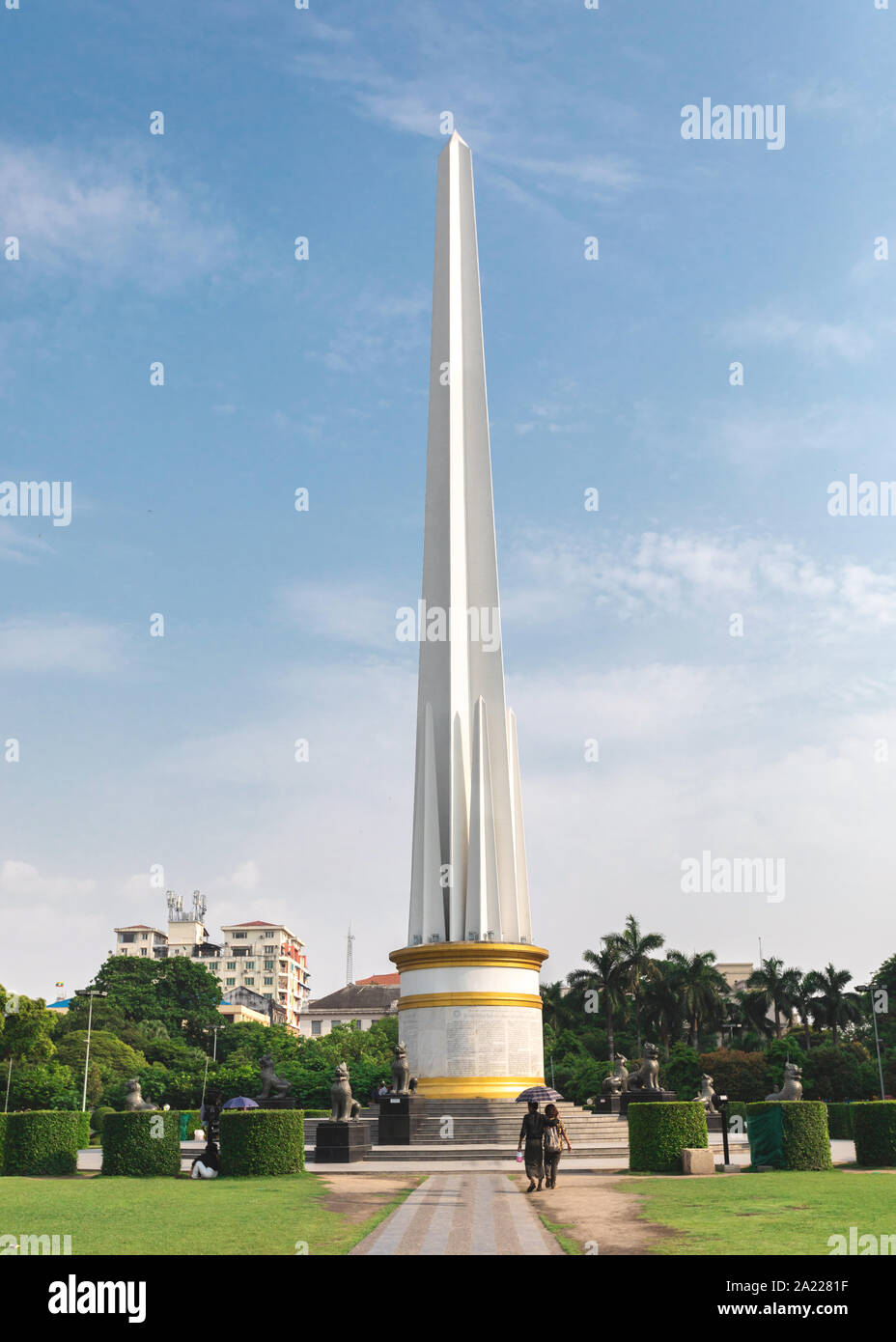 Yangon, Myanmar, Monument of Independence of Myanmar in Maha Bandula ...