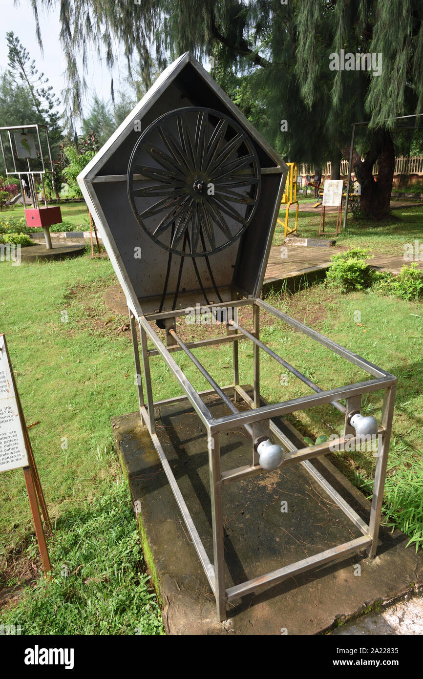 Moire Wheel - an interactive outdoor exhibit at the Science Park. Goa ...