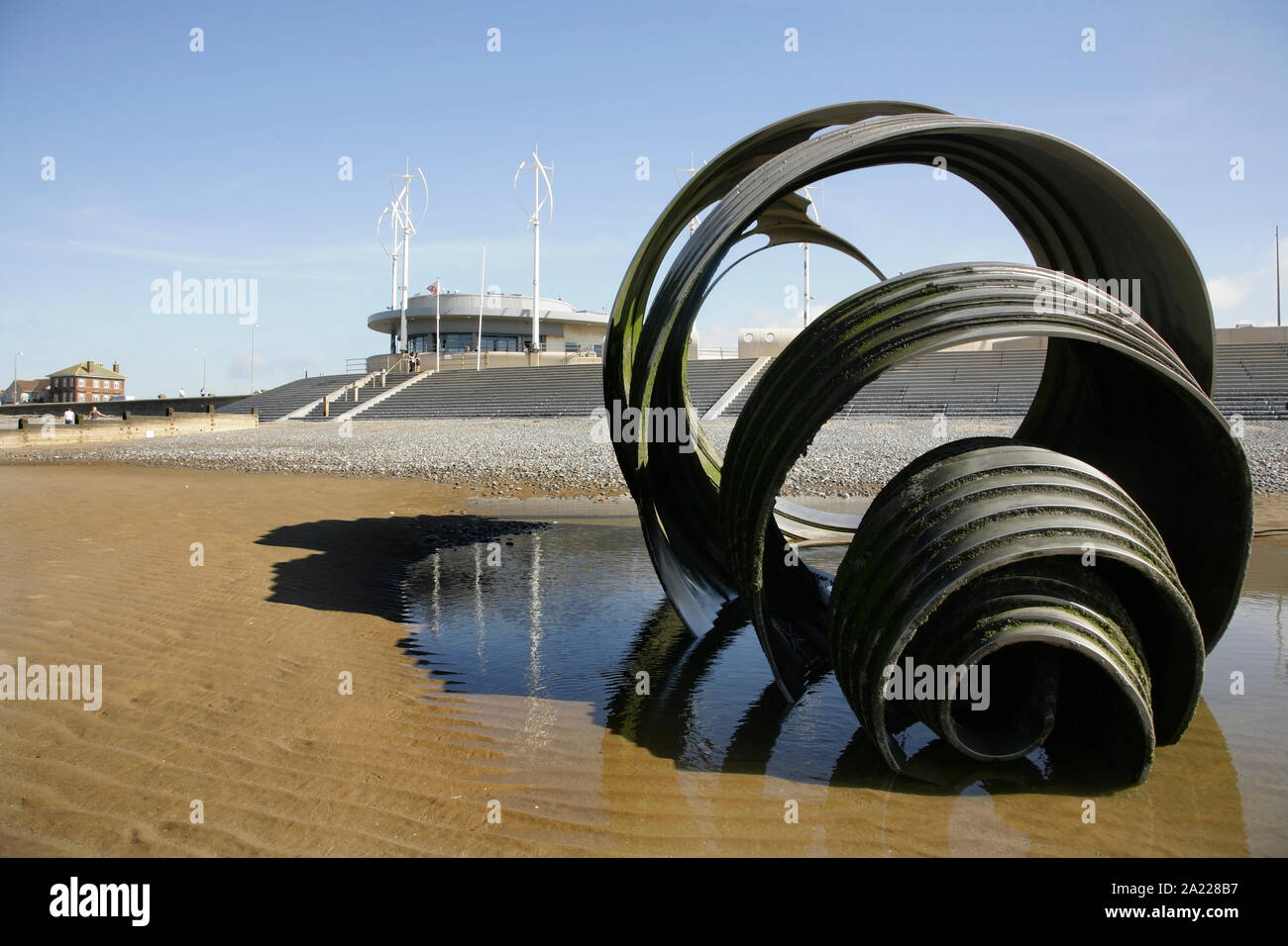 The public art installation Mary's Shell on the beach at Cleveleys, nr ...