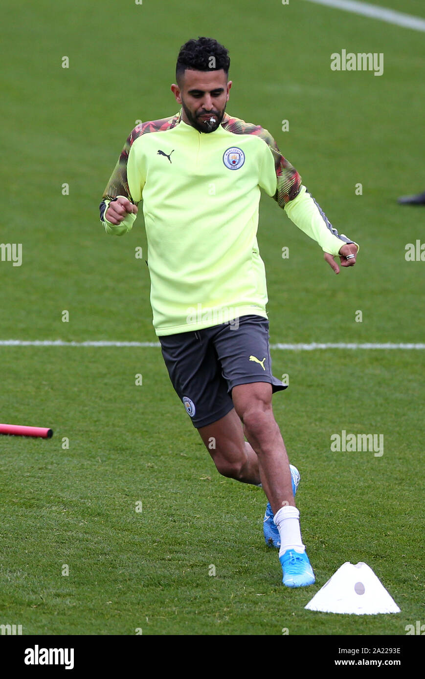 Manchester City's Riyad Mahrez during the training session at the City ...