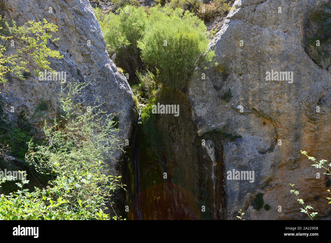Dry waterfall in the mountains in the summer Stock Photo - Alamy
